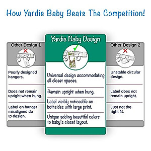 Closet Dividers for Baby Clothes by YardieBaby - Set of 8 Baby Clothing Size Age Hanger Dividers from Newborn Infant to Toddler Months Boys/Girls Nursery Closet Organizer (Safari)