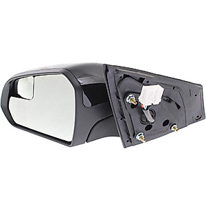 Kool-Vue Mirror Compatible with 2015-2017 Hyundai Sonata Driver Side In-housing Signal Light, Manual Folding, Heated, Paintable, With Blind Spot Detection in Glass, Power Glass