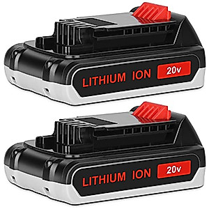 KUNLUN 2-Pack Replace Battery for Black and Decker 20V Lithium Battery 3000mAh, Replacement for Black & Decker 20 Volt Max LB20 LBX20 LBXR20 LB2X4020 LBXR2020 LST220 Battery