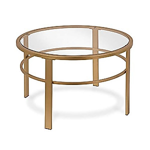 Henn&Hart Round Nested Coffee Table in Brass, Coffee Table coffee tables for living room, studio apartment essentials