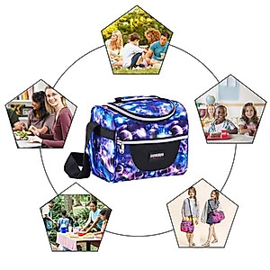 SAMERIO Lunch Box for Kids Insulated Lunch Bag for Boys Girls Cooler Tote Reusable Bento Bags Smooth Zipper& Lightweight Lunch Boxes for Children Student with Adjustable Strap