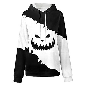 JJHAEVDY Fashion Hoodies for Women Vintage Hoodie Lightweight Loose Fit Sweatshirts Patchwork Clothes Women's Fashion Hoodies & Sweatshirts Sweatshirt（4-White，5X-Large）