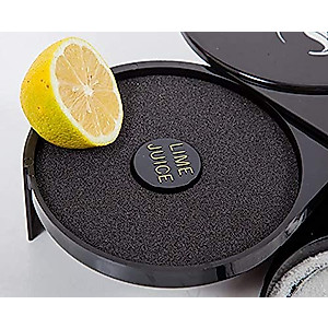 RSG TODAY Black Plastic Glass Rimmer and Margarita Salter with 3 Compartments (1pk)