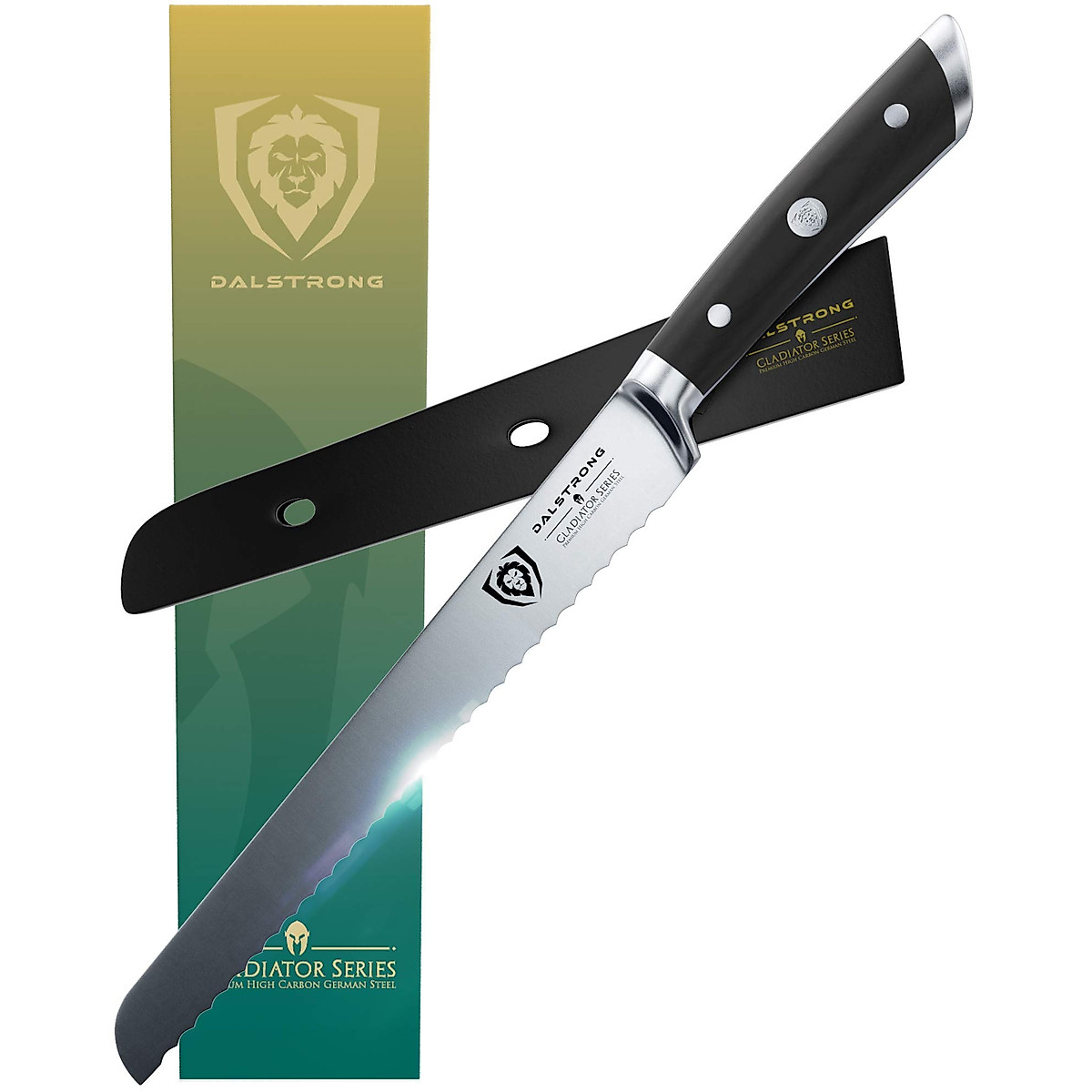 Dalstrong The Gladiator Series Elite Serrated Bread Knife 10" Bundled with Premium Whetstone Kit - #1000/#600 Grit