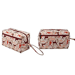 Katech Empty Yarn Bag Portable Knitting Bags Crochet Sewing Accessories Storage Organizer Travel Knitting Tote Bag Wrist Pouch for Holding Yarn Balls, Crochet Hooks and Short Knitting Needles (Brown)