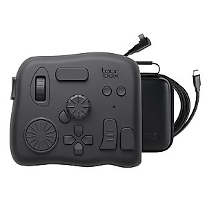 TourBox Elite, Upgraded Bluetooth Controller for Video Photo Editing, Color Grading, Illustration FCPX Premiere Davinci Resolve Adobe Photoshop Lightroom Capture One Illustrator After Effects Keyboard