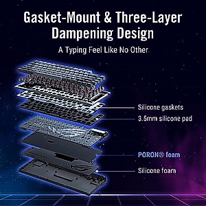 ASUS ROG Azoth 75% Wireless DIY Custom Gaming Keyboard, OLED Display, Three-Layer Dampening, Hot-Swappable ROG NX Red Switches & Keyboard Stabilizers, PBT Keycaps, RGB-Black (Renewed)