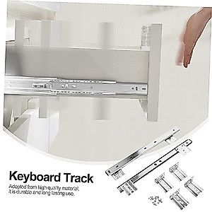 OSALADI 2 Pairs Guide Desk Drawer Desk Trays Ball Bearings Furniture Slides Drawer for Desk Computer Desk Rails Rack Bearing Slides Keyboard Tray Rails Dedicated Cold Rolled Steel Hardware