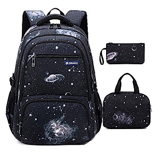 Galaxy Backpack for Boys High University School Bag Travel Daypack Bookbag Sets 3PCS for Teens Starry Sky