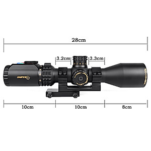 WKP3-12X44SAL Compact Hunting Scopes Side Parallax Adjustment Red/Green/Blue Illuminated Scope 7" Long Eye Relief