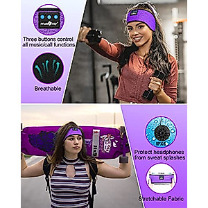 MUSICOZY Sleep Headphones Wireless Bluetooth Headband, Music Sports Sleeping Headband Headphones for Workout, Jogging, Yoga