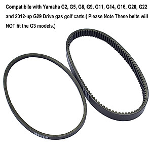 MOCW for Golf Cart Drive & Starter Generator Belt Replace for Yamaha G2, G5, G8, G9, G14 G16 G22 Drive Starter Belt Set Replace OE # J55-G6241-00, J55-H1173-00