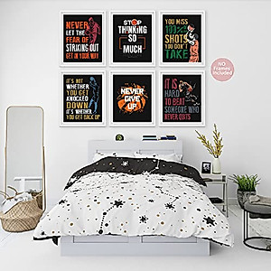 Inspirational Quotes Basketball Posters, Motivational Sayings Basketball Art Of Sport Basketball Room Decor For Men Kids Teenagers, Basketball Wall Decor Art Prints For Bathroom Playroom Classroom