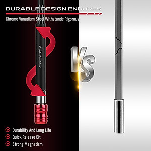 Magnetic Screwdriver Bit Holder Set: 5-Piece 1/4 Inch Hex Shank Quick Release Extension Adapter | Super Straight Durable CR-V Steel | Universal Fit for Impact Driver Bits | 2", 4", 6", 12", 17" Long