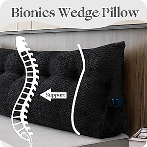 ZOEMO Large Bolster Triangular Headboard Wedge Backrest Positioning Support Bed Rest Reading Pillows Headboard Wedge Pillows for Day Bed Bunk Bed with Removable Cover, California King(71x8x20 Inches)