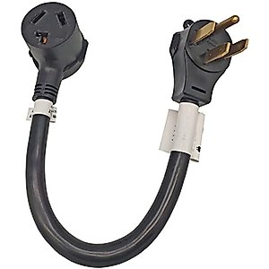 Fullsky FC-145103 Generator or RV Plug AC Adapter Cord NEMA 14-50P to NEMA 10-30R Male 14-50P Generator Plug to Female 10-30R Dryer 3 Prong Receptacle Adapter Output Maximum 30Amp 250Volt