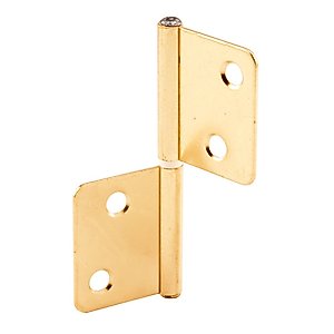Prime-Line N 7025 Bi-Fold Door Hinges, Non-Mortise Style, Brass Plated (1 Pair)