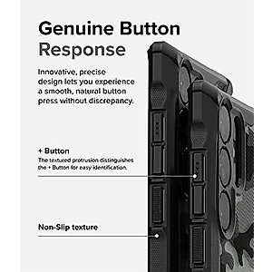 Ringke Fusion-X [Military Design] Compatible with Samsung Galaxy S23 Ultra 5G Case, Camouflage Hard Back Heavy Duty Shockproof Advanced Protective Bumper Cover - Camo Black