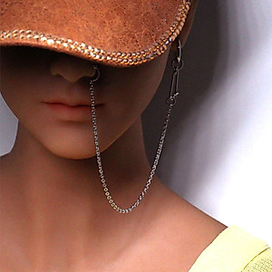 ERYG Chain Nose Rings for Women, Stainless Steel Ear Chain, Lip Studs, Punk Across Nose Silver Gold, with Chain Nose to Ear Chain with Tassel A