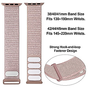 GZ GZHISY Sport Loop Nylon Band Compatible with Apple Watch Band 38mm 40mm 41mm 42mm 44mm 45mm 49mm Ultra iWatch Series 8 7 6 SE 5 4 3 2 1 Strap, Fit for iPhone Watch Band Women Men Stretchy Elastic Braided, 38mm/40mm/41mm Rose Pink