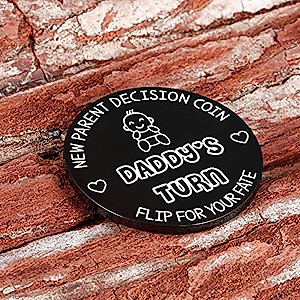 Funny Decision Coin New Mom Dad To Be New Parent Gifts for Pregnant Women First Time Mommy Daddy Birthday Gift for Men Husband Wife Expecting Mother Fathers Day New Baby Present Double-Sided Christmas