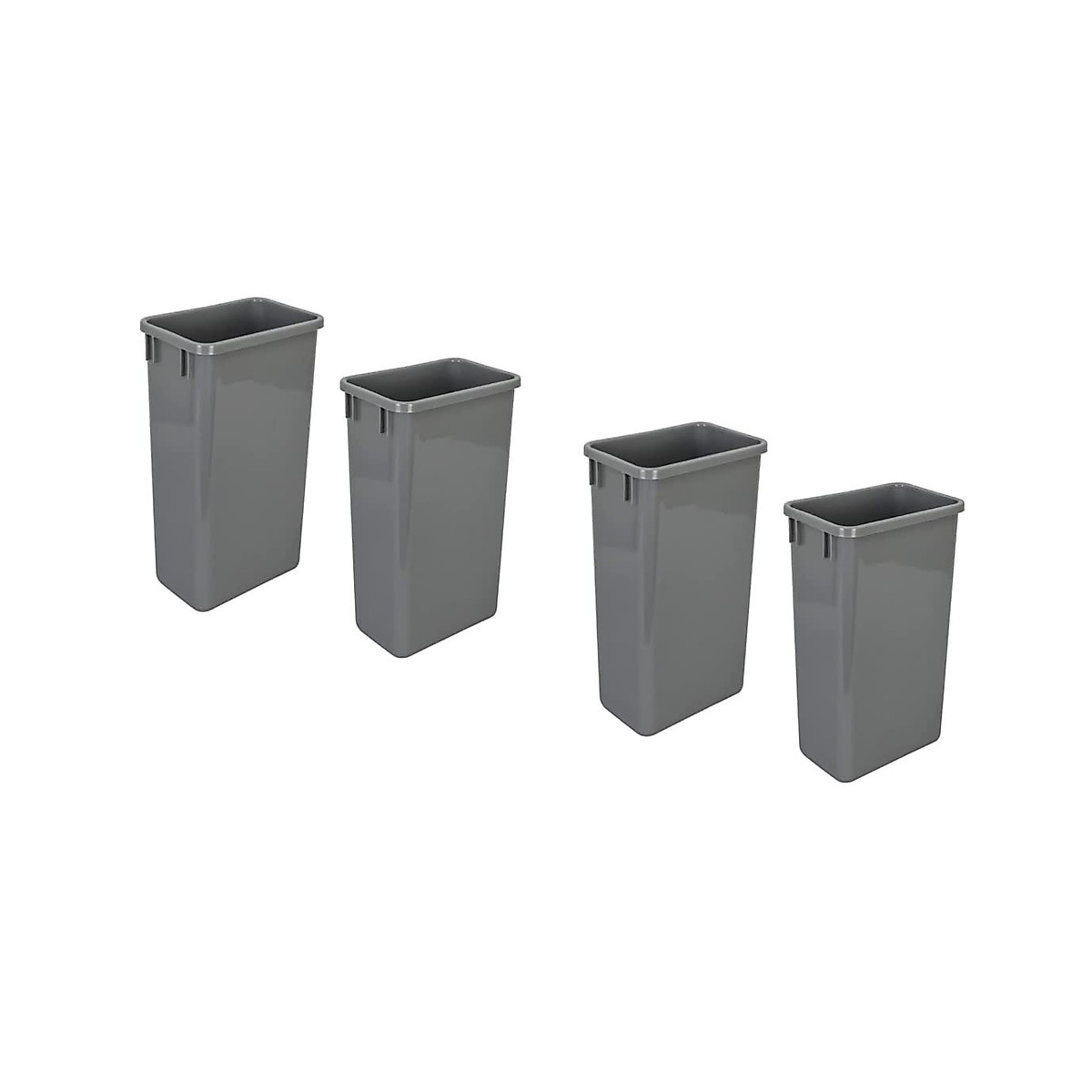 Hardware Resources Plastic Trash Can - Indoor Garbage Bin for Kitchen, Home, Office & Commercial Use - Large Waste Disposal Tub, CAN-50GRY Plastic Waste Container- 50-Quart (12.5-Gallon), Grey, 4 PCS