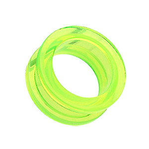 Covet Jewelry Basic Acrylic Screw-Fit Ear Gauge Tunnel Plug (00 GA (10mm), Green)