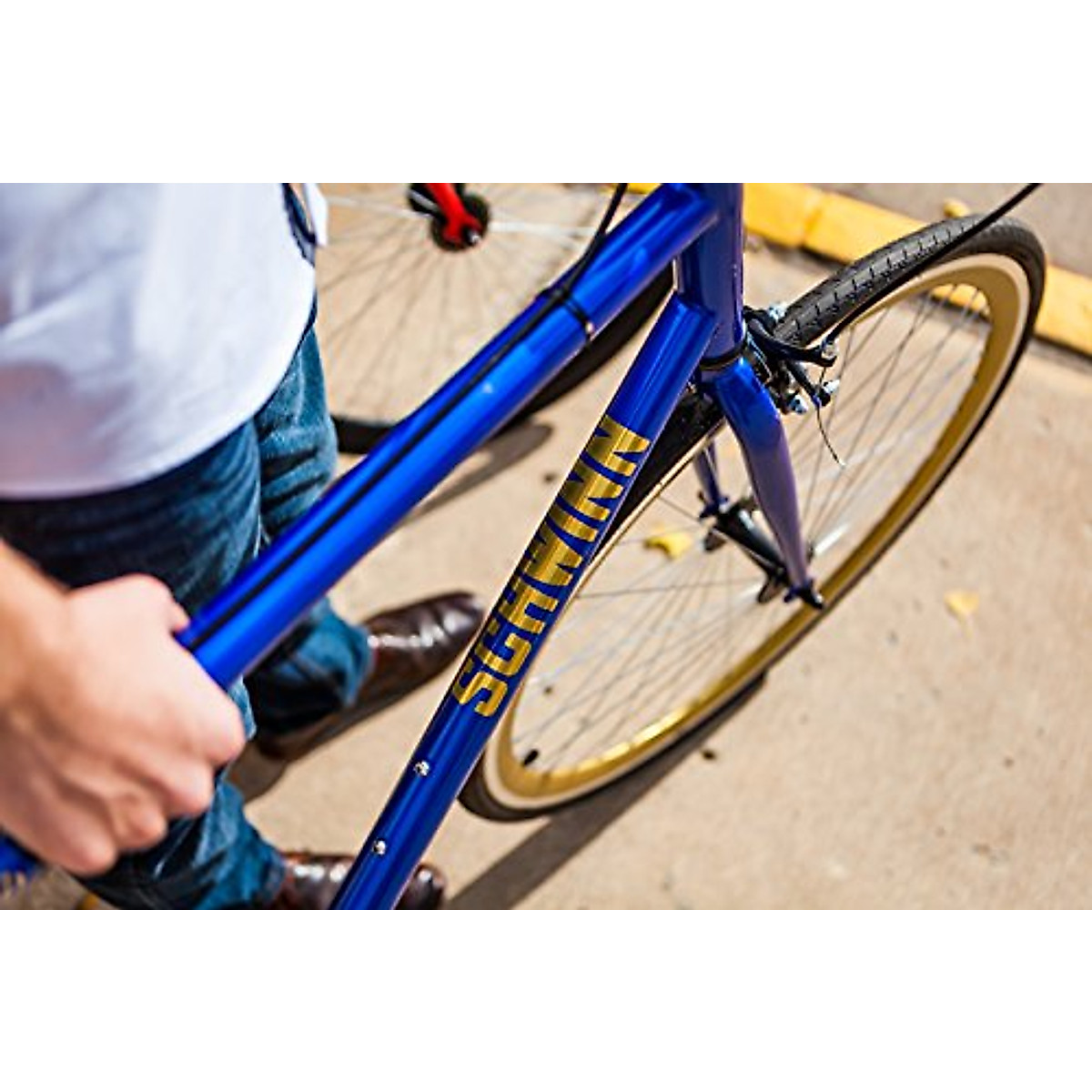 Schwinn Kedzie Single-Speed Fixie Road Bike, Lightweight Frame for City Riding,28 inches, Blue