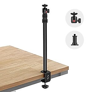 SmallRig Selection Camera Desk Mount Table Stand, Adjustable Light Stand 13"-35", Tabletop C Clamp for DSLR Camera, Ring Light, Live Streaming, Photo Video Shooting (1 PC)