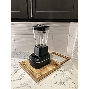 Kitchen Countertop Wooden Caddy Slider Tray | Solid Wood Tray and Frame | Smooth Rolling Wheels | Useful for Coffee Maker/Stand Mixer/Blender (13" X 13", Lightly Scorched)