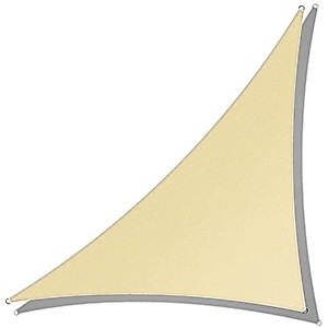 ShadeMart 20' x 20' x 28.3' Beige Right Triangle Sun Shade Sail smTAPRT20 Canopy smTAPRT20 Fabric Cloth Screen Water Air Permeable & UV Block Heavy Duty Carport Patio Outdoor-(We Customize Size)