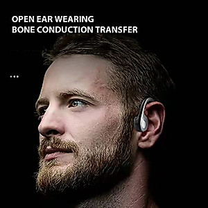 NVAHVA Bone Conduction Wireless Headphone, Open-Ear Bluetooth Headset fo Sports (Black)