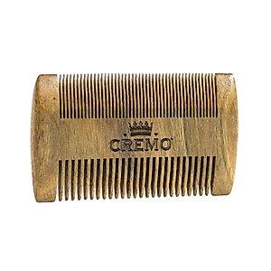 CREMO - Premium Beard Comb For Men | 100% Natural Wood With Woody Fragrance