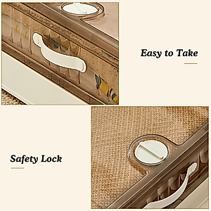 VECELO Under Bed Storage with Wheels, 26.5Gal Stackable Under Bed Storage Containers, Underbed Storage Containers with Lids, Plastic Foldable Folding Box for Clothes Shoes