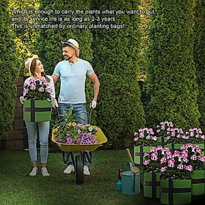 YLYYCC 3-Pack 5 Gallon Grow Bags Heavy Duty Thickened Nonwoven Plant Fabric Pots with Handles, Durable Portable Bags, Cylindrical