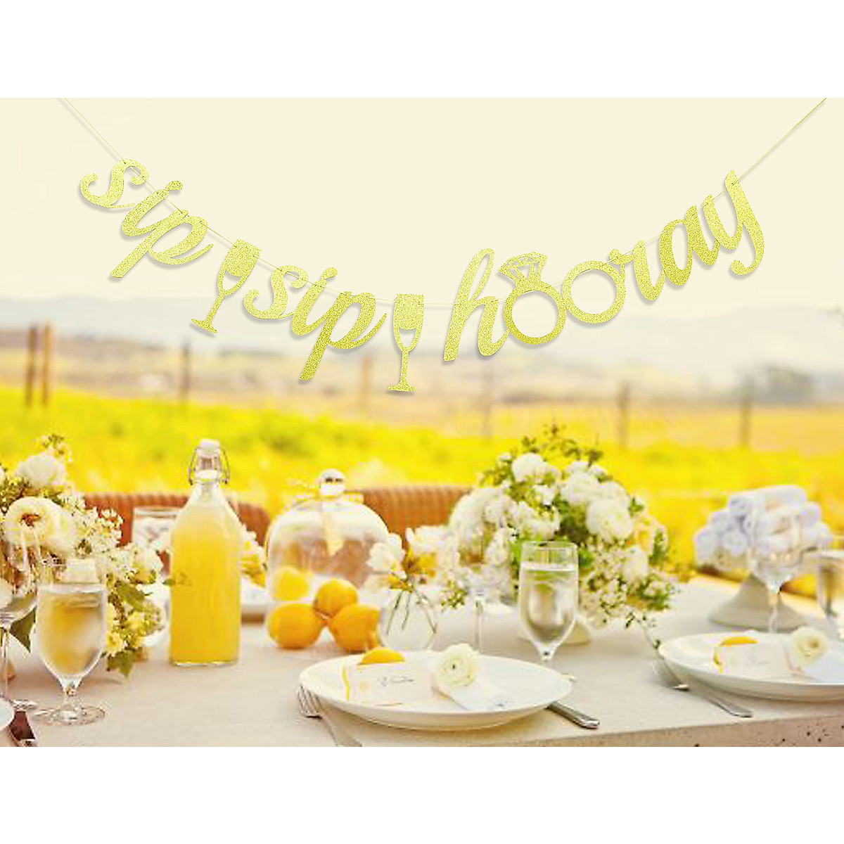 Sip Sip Hooray Bachelorette Party Banner - Cheap Wedding Bridal Shower Decor Mimosa Bar Bubbly Bar Champagne Engagement Party . Decors Supplies Props