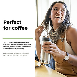 Klean Kanteen 12oz TKWide Insulated Water Bottle with Twist Cap - Brushed Stainless