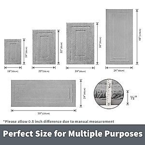 GRANNY SAYS Gray Bathroom Rugs, Bath Mats for Bathroom Non-Slip, Super Soft and Water Absorbent, Microfiber Bath Rugs, Machine Wash Dry, Bathroom Rugs for Bathroom Floor, Tub and Shower, 16" x 24"