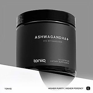 Toniiq 52,000mg 40x Concentrated Extract - 25% Withanolides - Ultra High Strength Ashwagandha Capsules - Wild Harvested in India - Highly Concentrated and Bioavailable Supplement- 120 Veggie Capsules