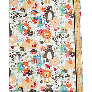 9 Pcs Animal Fabric Patterns Fat Quarters Quilting Fabric Bundles No Repeat Designs for Baby Boy Kids,18"x 22" …