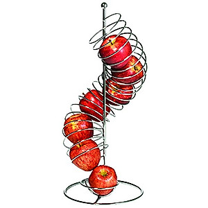 TableCraft Products FSP1507 Spiral Fruit Basket, 18.5" Height. 4.25" Diameter, Chrome Plated
