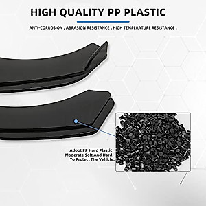 DREAMIZER Universal Front Splitter Lip Chin Spoiler Protector Lip Kitwith 8"-11" Strut Rod(Red) Universal Fit - Gloss Black,Black Tongue