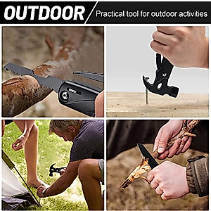 Multitool Camping Accessories, Stocking Stuffers for Men and Women, 12 in 1 Claw Hammer with Pliers Knife Saw, Screwdrivers Bottle Opener, Outdoor activities