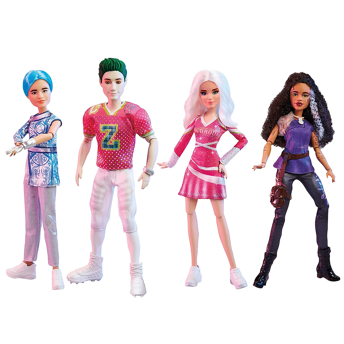 Disney Princess Zombies 3 Leader of The Pack Fashion Doll 4-Pack - 12-Inch Dolls with Outfits and Accessories, Toy for Kids Ages 6 Years Old and Up