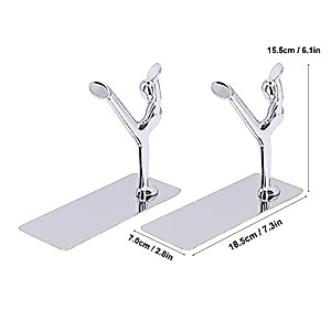 Bookends，Book Ends，Book Ends for Shelves，1 Pair Metal Bookends Stainless Steel Kung Fu Man Heavy Duty Bookends Decorative for Books Movies Home Desk Office