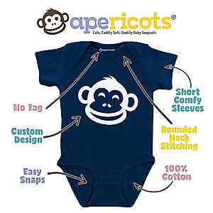Apericots Cute Baby Short Sleeve Bodysuit, 100% Cotton: If You Think I'm Cute, You Should See My Grandpa (0-18 months)