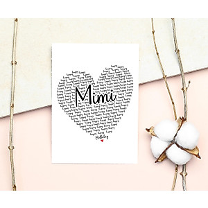 GavinsDesigns Happy Birthday Mimi Card - Cute Happy Birthday - Birthday Greeting Card - Sweet Birthday Card For Mimi - Anniversary-Thank You Card - Heart Happy Birthday Mom - I Love You Mimi Card