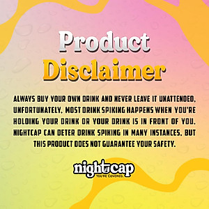 Nightcap The Original Drink Cover Scrunchie, 2 Pack – As Seen On Shark Tank And TikTok - Reusable - Wear On Wrist Or In Hair, Prevent Drink Spiking - Sanitary Pocket Keeps Cover Clean – Black