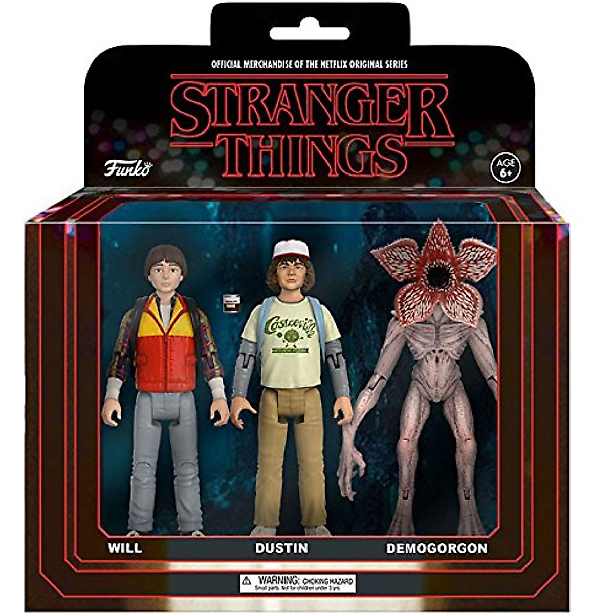 Funko Action Figure: Stranger Things 3 Pack - Pack 2, Will, Dustin, and Demogorgon Collectible