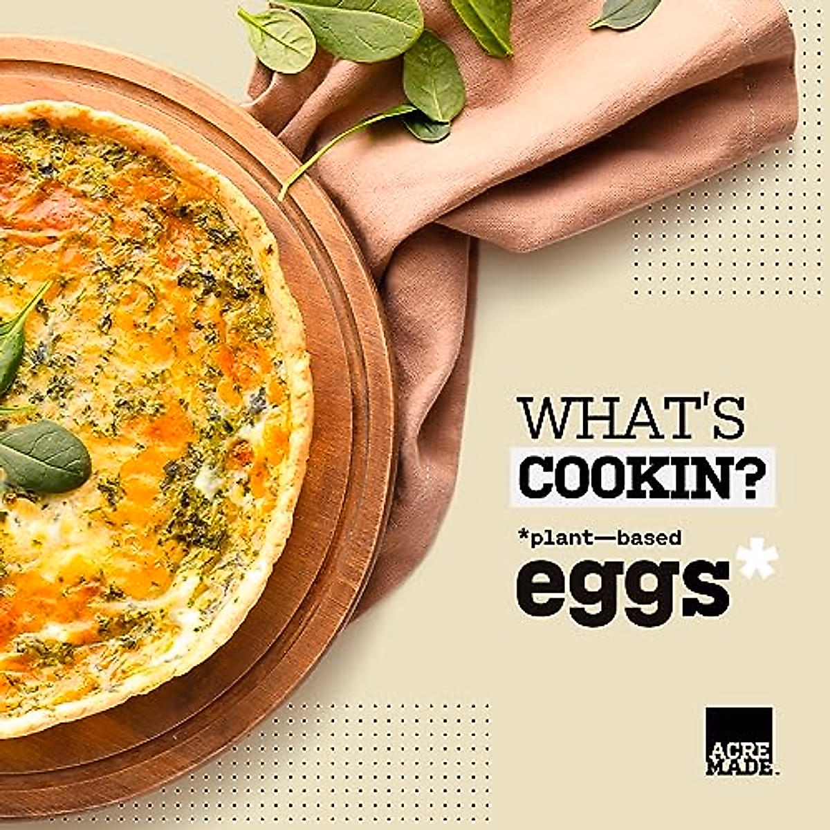 AcreMade Plant-Based Egg Substitute, Vegan Egg Powder, 1 Dozen Eggs, Gluten Free, Shelf Stable, Soy-Free, Natural Egg Replacement, 5 Grams of Pea Protein Per Serving, Cholesterol Free